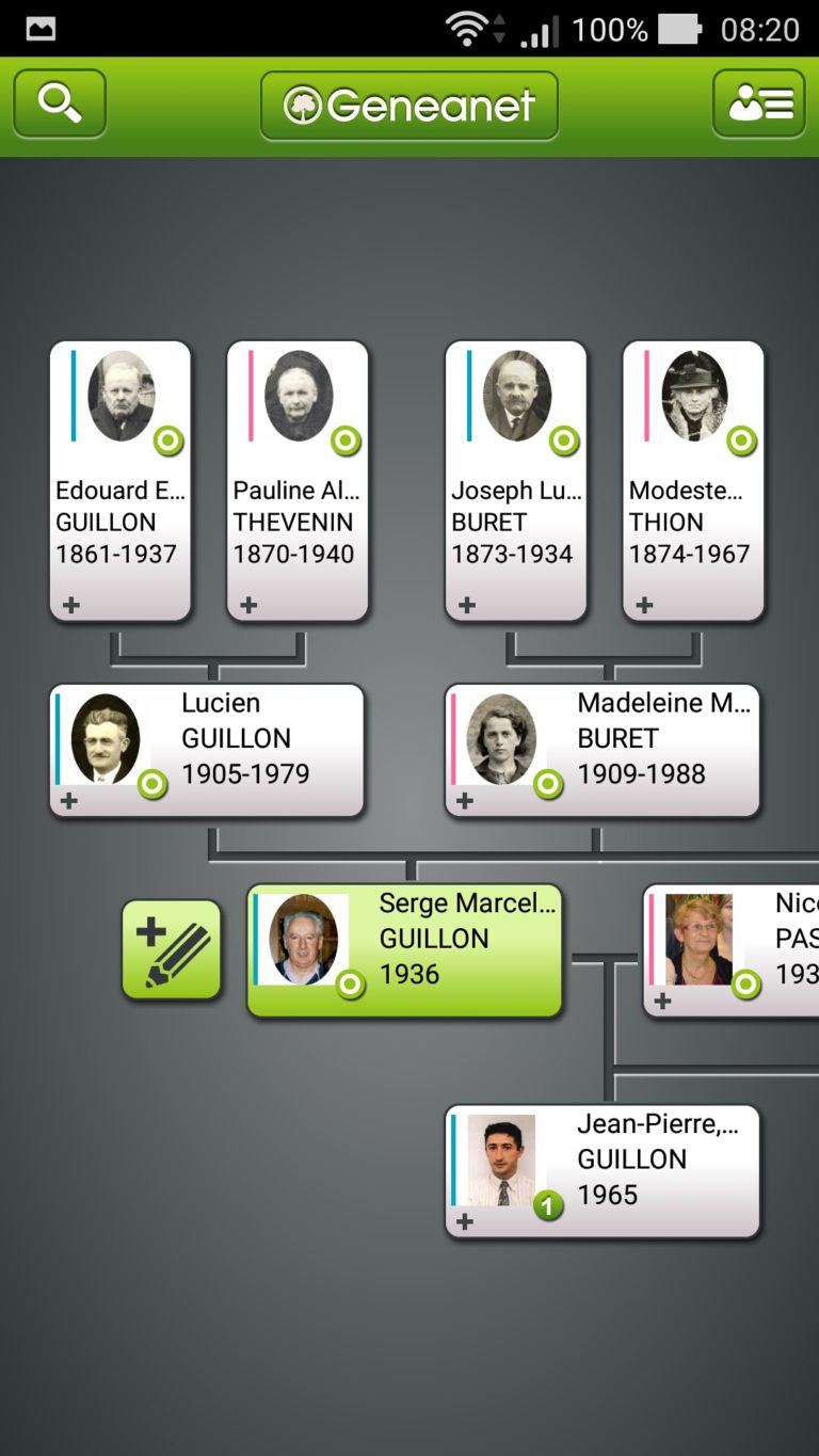 Appli geneanet : Montrer sa généalogie sur smartphone ou tablette
